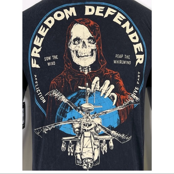 Affliction | Shirts | Affliction Mens Tshirt Fd Whirlwind Skull Biker ...